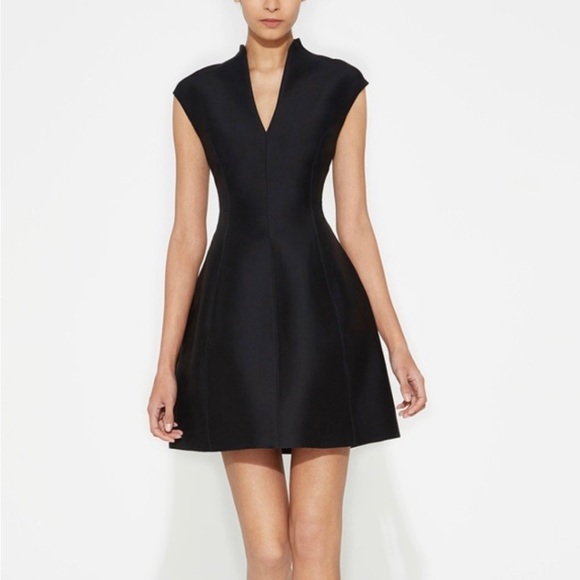 Halston Heritage | Dresses | Halston Heritage Black Silk Faille ...